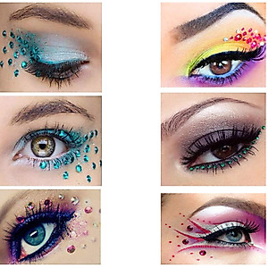 Self-Adhesive Rhinestone Stickers,15 Colors 900pcs,DIY Face Gems Body Stickers Nail Makeup 3mm 4mm 5mm Festival Carnival Embellishments for Crafts