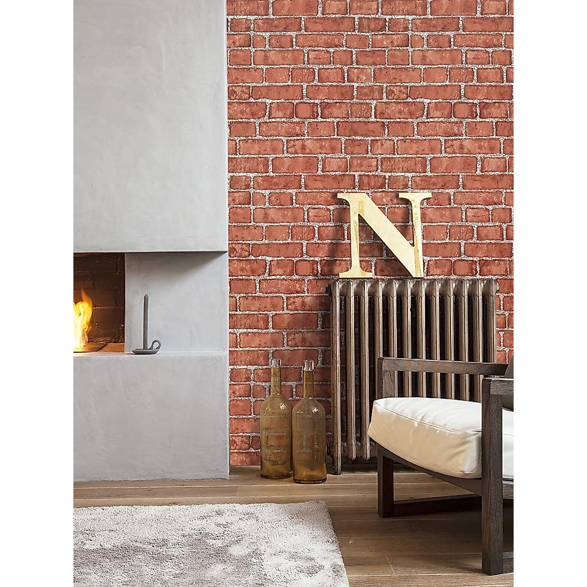 Cohoo Home Red Peel and Stick Wallpaper Brick Contact Paper 18” ×118” Faux 3D Brick Wall Paper Red Self Adhesive Wallpaper Removable Wallpaper Brick Backsplash Stick and Peel Vinyl Film