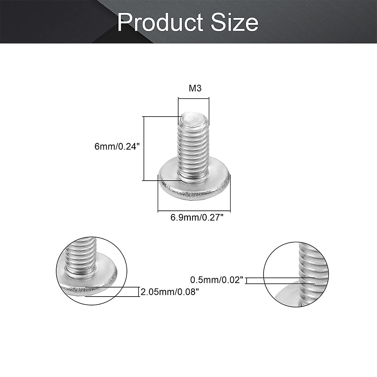 MroMax 30Pcs M3 x 6mm Truss Head Phillips Machine Screw, 304 Stainless Steel (A2-70), Fully Thread, Metric Silver Gray Truss Cross Head Screws Bolts for Home Small Appliance Electronic Instrument