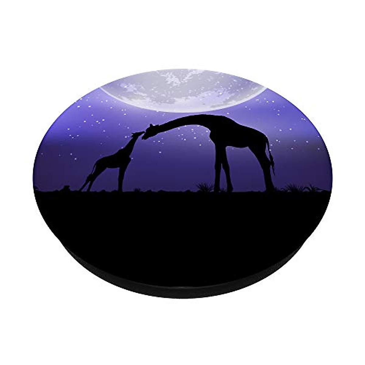 Africa Safari Zoo Keeper Animal Night Moon Family Giraffe PopSockets PopGrip: Swappable Grip for Phones & Tablets