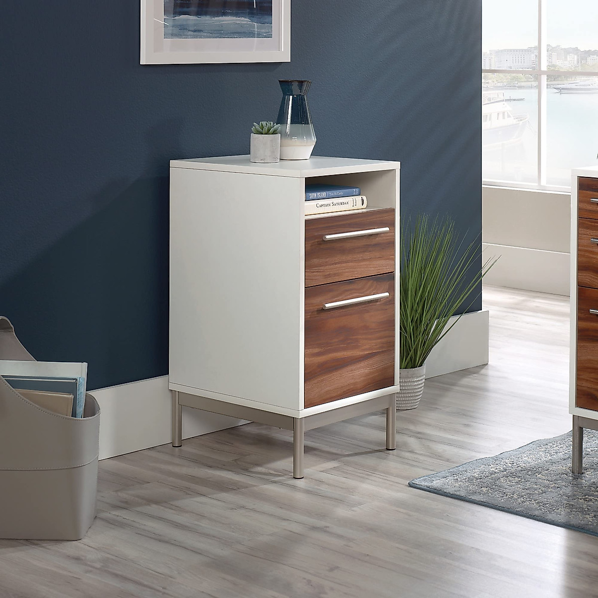 Sauder Vista Key 19"D Vertical 2-Drawer File Cabinet, Pearl Oak/Blaze Acacia