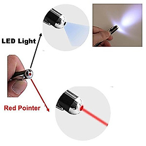 Stylus Pen, [3 Pcs] 4-in-1 Universal Touch Screen Stylus + Ballpoint Pen + Pointer + LED Flashlight for Smartphone/Tablets iPad iPhone Samsung etc + Extra Battery