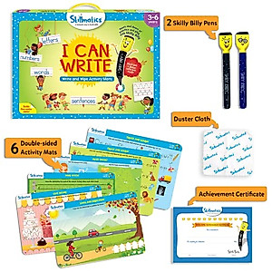 Skillmatics Educational Game - I Can Write, Reusable Activity Mats with 2 Dry Erase Markers, Gifts for Ages 3 to 6