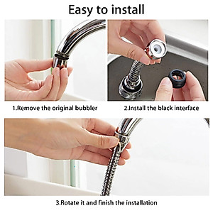Silver Faucet Sprayer Extension, Faucet Extension Tube, 360 Degree Rotation Faucet Extender, Sink Tap Extension Tube, Water Saving for Sink Tap Kitchen Bathroom Accessories，Faucet Parts