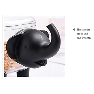 Creative Dustproof Storage Box for Office Stationery, Toothpicks, Cotton Swabs, etc. (Elephant) (Black and White)