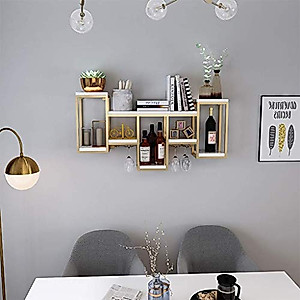 PIBM Stylish Simplicity Wine Rack Metal Wine Rack, Wine Rack for The Kitchen Wine Rack Wall Hanging, Black