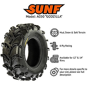 SunF 28x10-12 28x10x12 Mud v-shape ATV UTV Muddy Tire 6 PR A050 - SET of 4