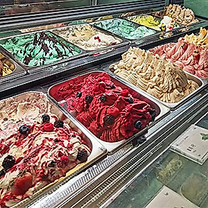 MNSSRN Commercial Ice Cream Machine, Hard Ice Cream Machine Cone Machine Ice Cream Machine, Commercial Fully Automatic Desktop Ice Cream Machine