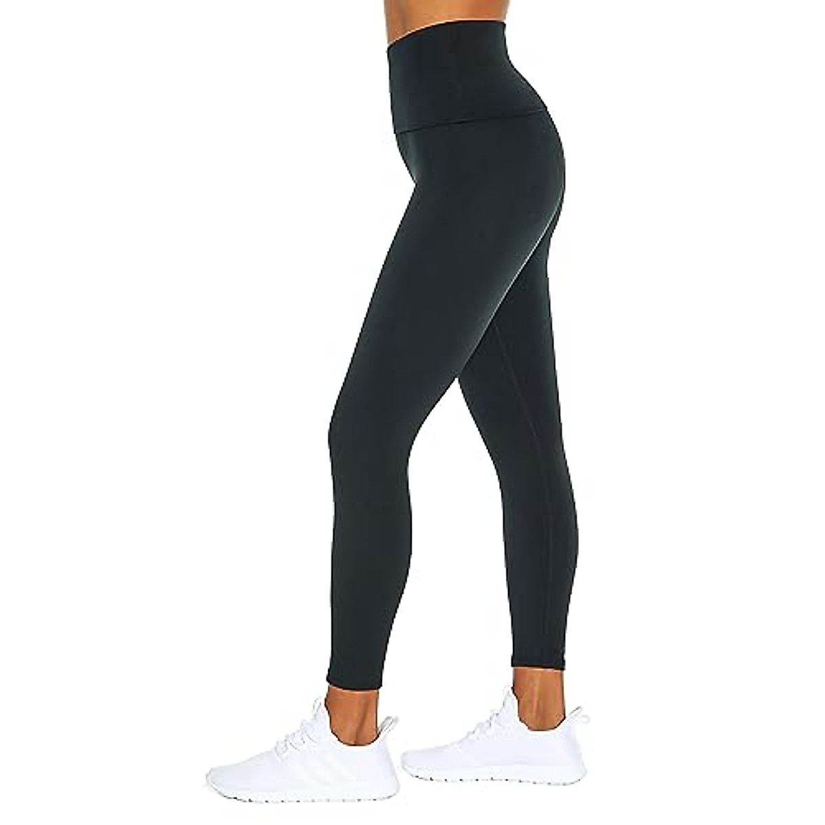 Balance Collection Womens Aubrey High Rise Fold Over Legging, Black