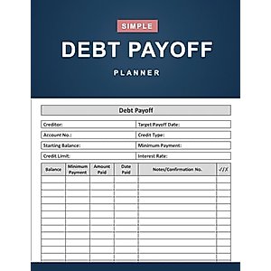 Debt Payoff Planner: Simple Debt Payoff Tracker: That Helps You Control Your Financial Situation and Pay off Debts - 110 Pages (8.5" x 11" Inches)