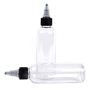 FEOOWV 24Pcs 2oz/60ml Plastic Squeeze Dispensing Bottles with Black Twist Cap, Multi Purpose Bottle for Crafts, Art, Glue, Liquid，Kitchen,Household