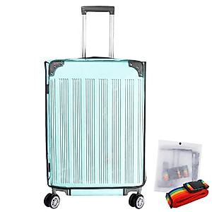 QUMENEY Clear Luggage Cover Protector Bag PVC Suitcase Cover Protectors Transparent Luggage Protector Waterproof Dustproof for Travel (20 Inch)