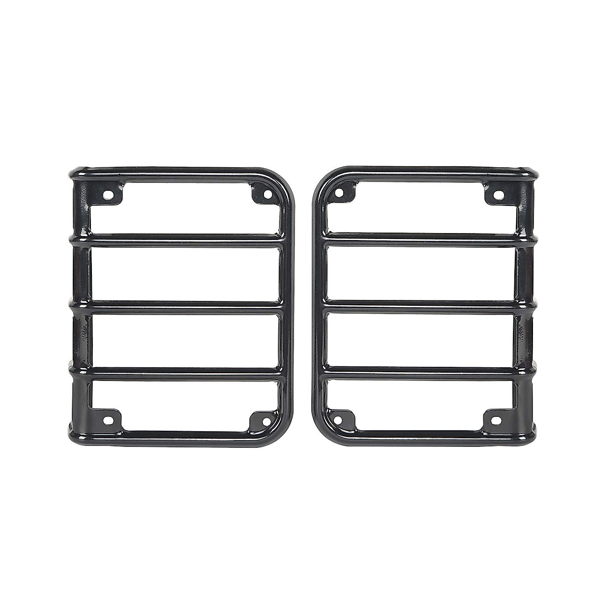 Hooke Road Wrangler Tail Light Covers Rear Taillight Euro Guard Black Light Cage fit for 2007-2018 Jeep Wrangler JK & JKU Unlimited - Pair