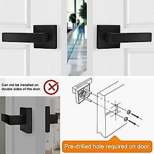 Probrico 4 Pack| Dummy Door Handles in Matte Black, Non-Turning Interior Door Levers, Heavy Duty Reversible Indoor Handles for Closet Pantry