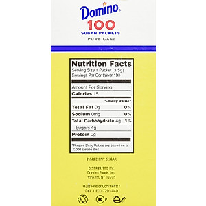 DOMINO SUGAR PACKETS - 100/ 3.54g Packs