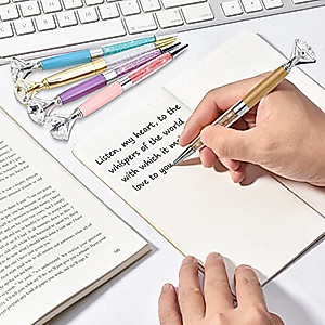 Diamond Metal Ballpoint Pen, 12 Pack Colors Big Metal Pens with Diamond Top for School Office Supplies Beautiful Metal Ballpoint Pen for Women Co-Workers Kids