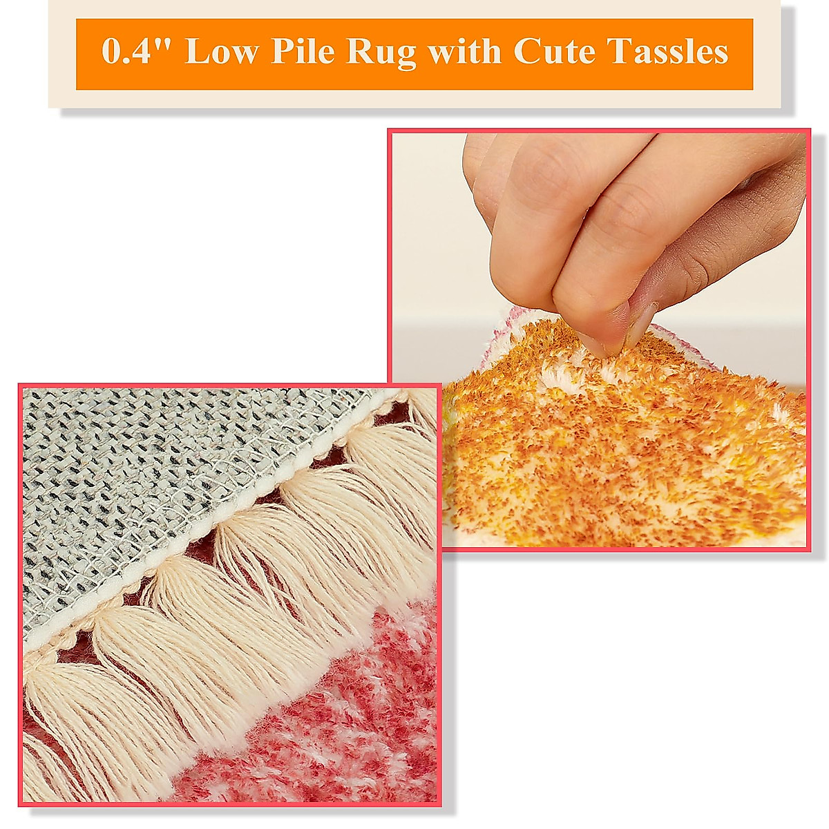 Lukinbox Boho Round Kids Rug - 6ft Sun Washable Nursery Area Rug for Living Room, Super Soft Non-Slip Circle Playroom Rugs, Colorful Rainbow Circular Rugs for Bedroom Dinning Room