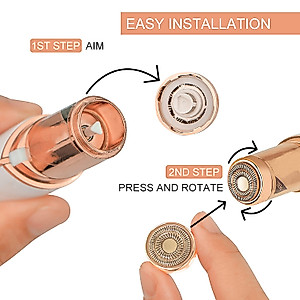 Gurelax Replacement Heads for Finishing Touch Flawless Facial Hair Remover, Replacement Blades Compatible with Flawless Hair Removal Gen 2, As Seen on TV 18k Gold with Flannel Bag