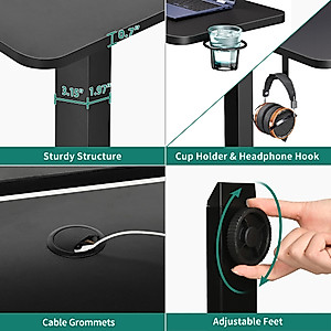 YITAHOME L Shaped Standing Desk Adjustable Height with Power Outlets & LED Lights, 63 x 43 Electric Standing Desk with Monitor Stand, Dual Motor 4 Legs Sit Stand Up Desk, Black