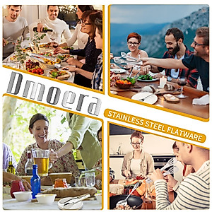 8 Pieces Stainless Steel Flatware Serving Utensils, Include 2 Serving Spoons, 2 Slotted Spoons, 2 Tongs and 2 Forks for Party Buffet Banquet Kitchen