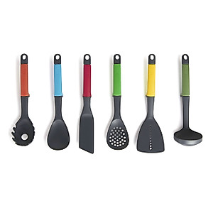 Casdon Joseph Joseph Elevate | Colourful Kitchen Utensil Set for Children Aged 3 Years & Up | Comes with Rotating Storage Stand!