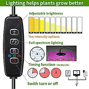 Seed Starter Tray, 5-Pack Seed Starter Tray with Grow Light, Seedling Starter Trays, Seed Starting Trays, Seed Starter Kit, Plant Starter Kit, Timer, Humidity Dome, Dimmable. (Green)