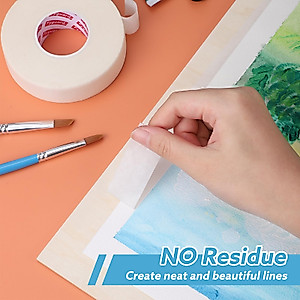 Fyguard 3 Pack Beige White Masking Tape 1 Inch Wide Masking Tape Bulk, Multi-Surface Masking Tape for Labeling Sealing Art Crafts, Home Use(165 Total Yards)