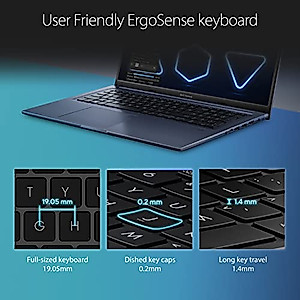 ASUS VivoBook 17X Laptop, 17.3 inch FHD Display, Intel Core i7-12700H CPU, Intel Iris Xe Graphics, 16GB RAM, 1TB SSD, Fingerprint Sensor, Windows 11 Home, Quiet Blue, K1703ZA-DS76