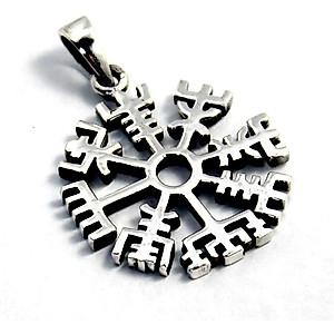 COSUMOSU 925 Sterling Silver Viking Compass Vegivisir pendant for Men Women