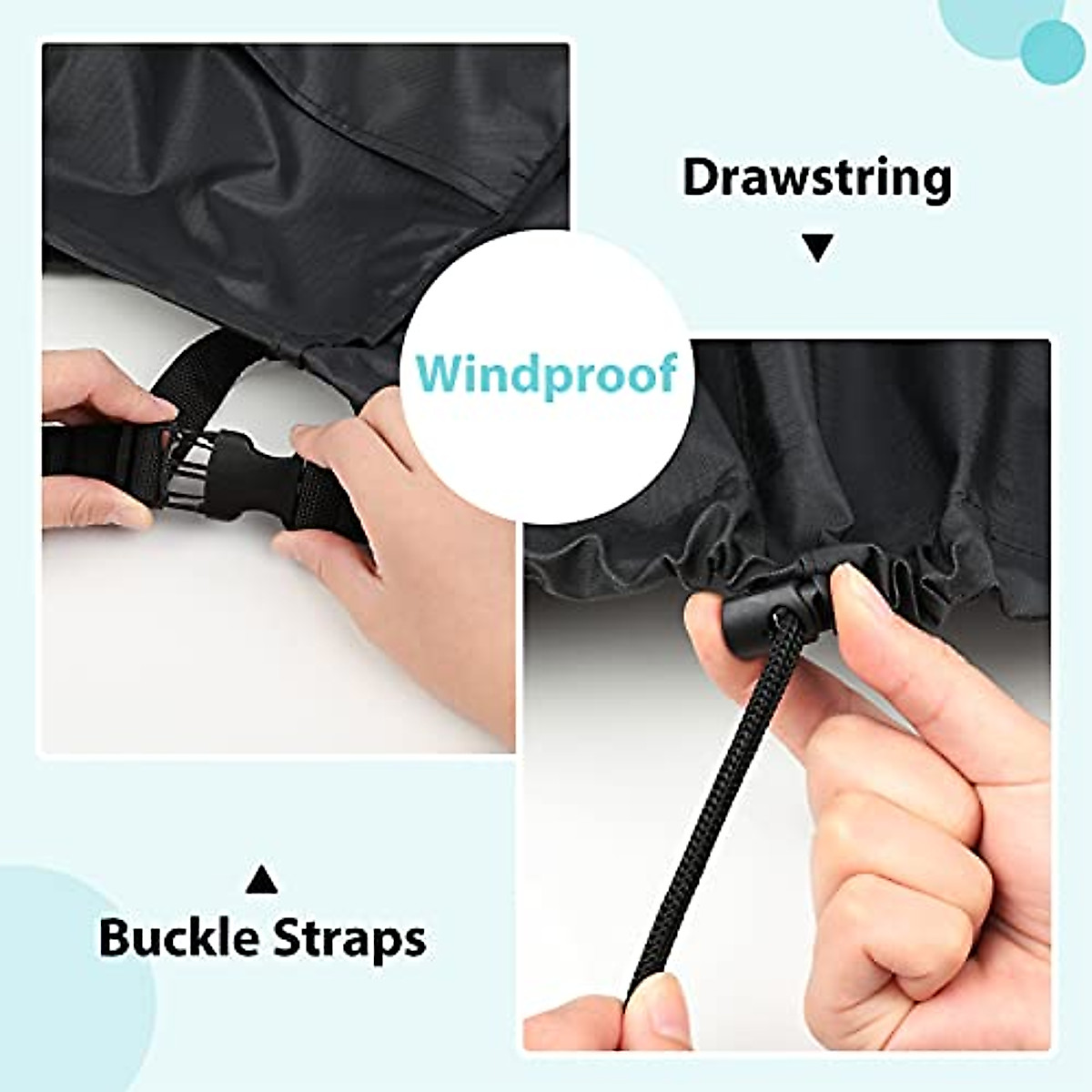 MR. COVER Heavy Duty 600D Patio Chair Covers, Ultimate Waterproof Outdoor Furniture Cover, 32W x 37D x 36H Inches, Classic Black (2-Pack)