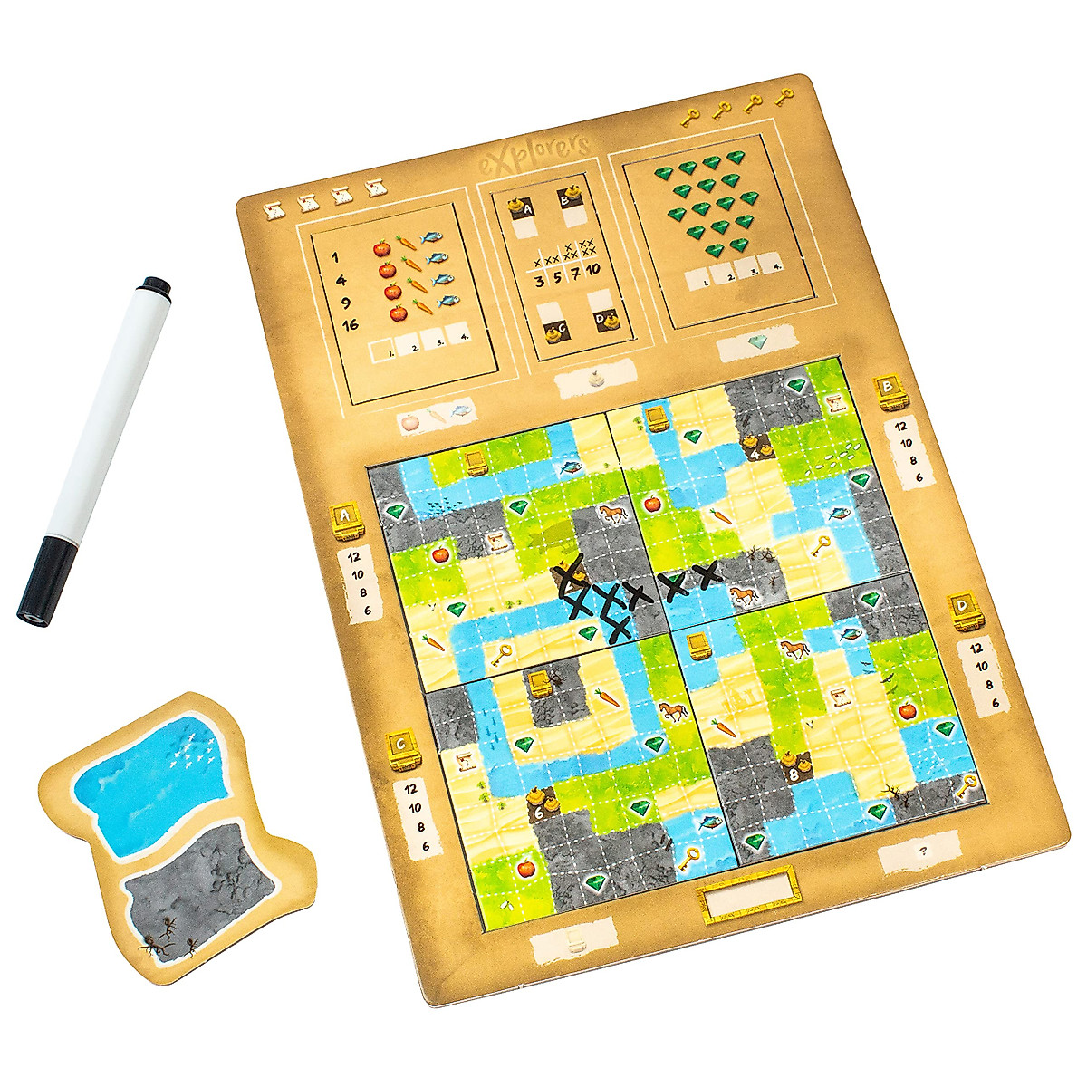 Ravensburger Explorers – an Easy to Learn Flip and Write Strategy Game for Ages 8 and Up