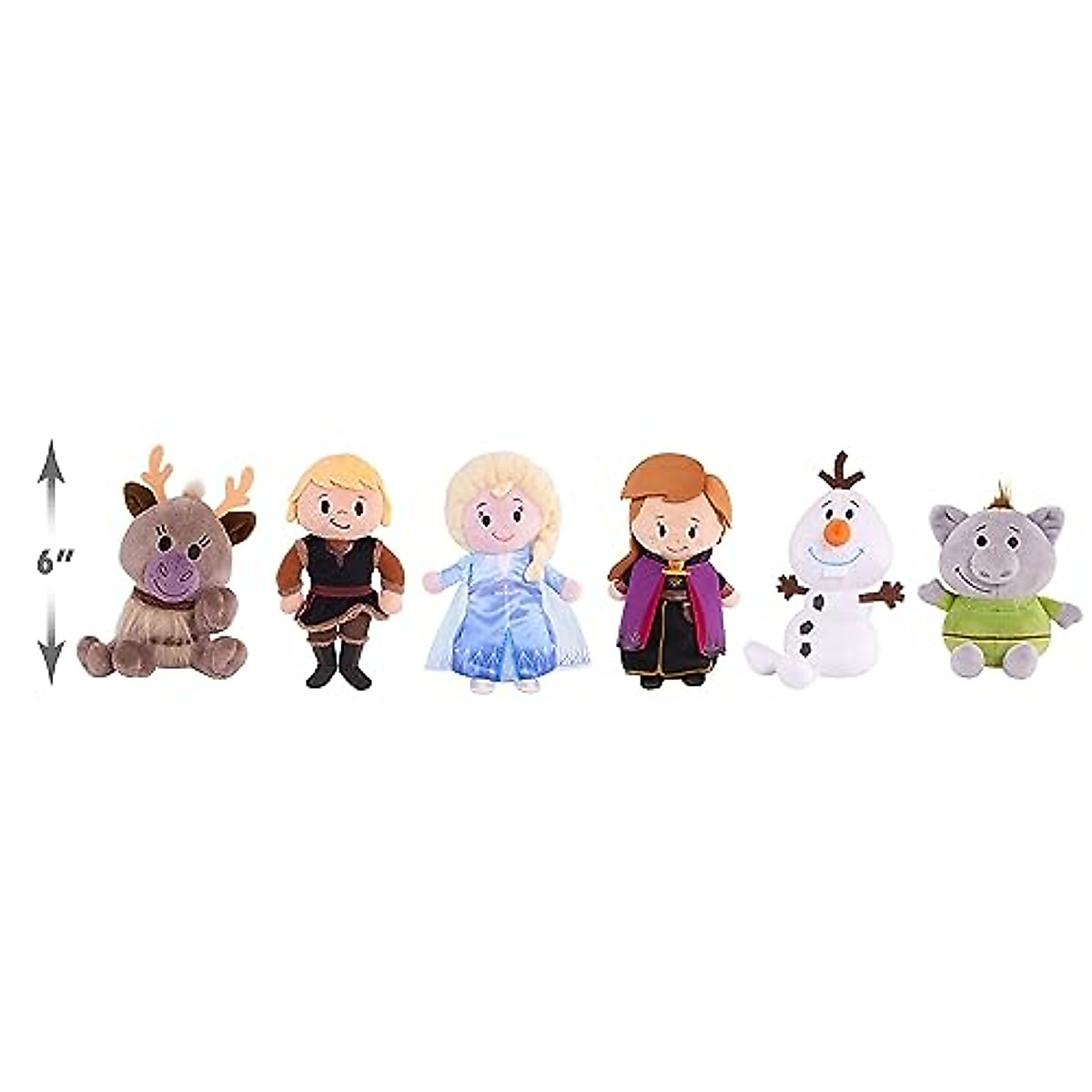 Disney Frozen 2 Stylized Plush Collector Set, Includes Anna, Elsa, Kristoff, Olaf, Sven, and Troll, Kids Toys for Ages 3 Up by Just Play