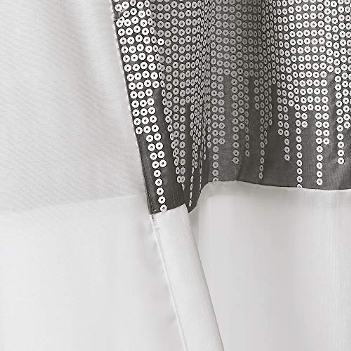 Lush Decor Night Sky Window Curtain Panel for Living, Bedroom, Dining Room (Single Curtain), 42"W x 95"L, Gray & White