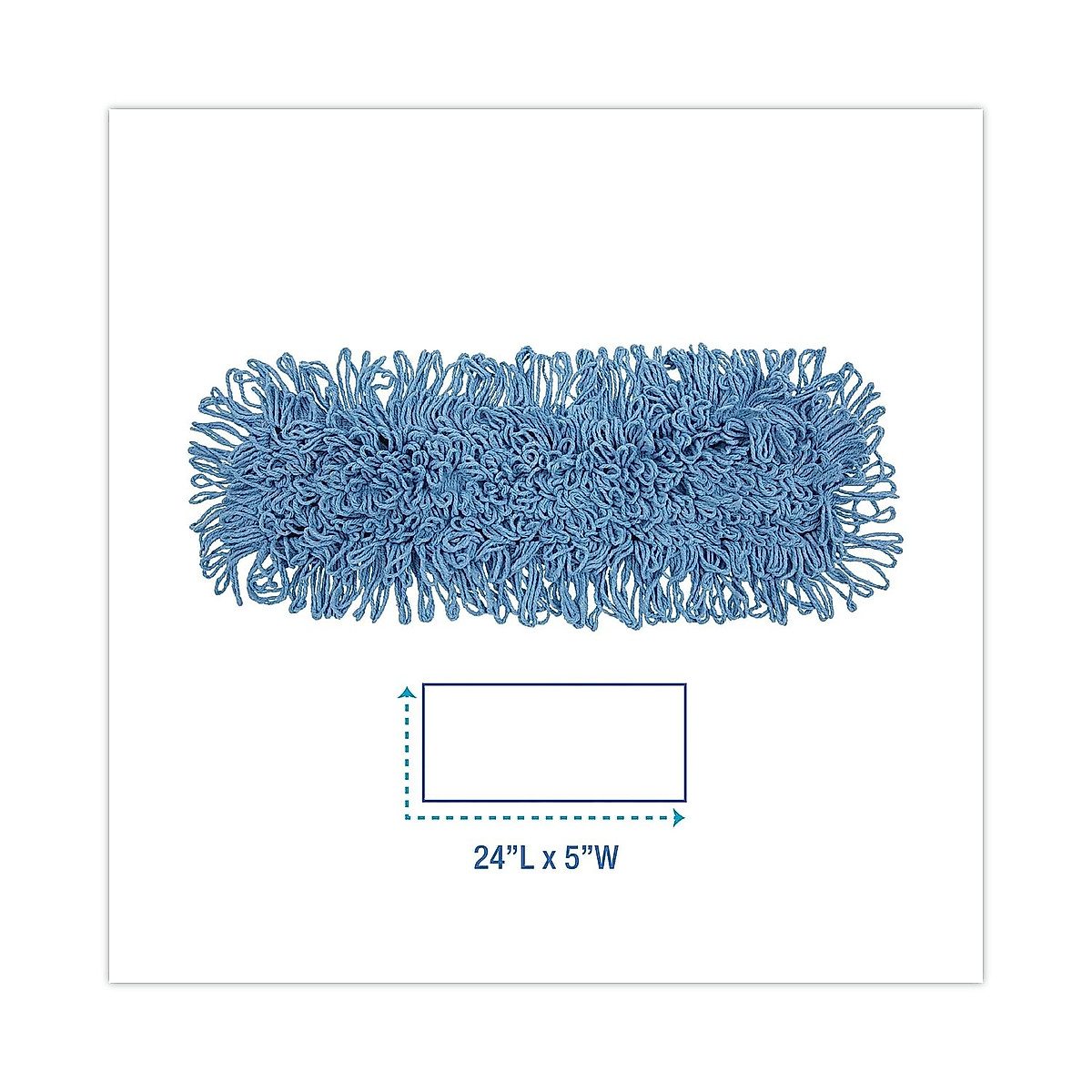 Boardwalk BWK1124 24 in. x 5 in. Cotton/Synthetic Fiber Looped-End Mop Head - Blue