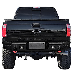 Vijay Front and Rear Bumper Compatible with 2011-2016 Ford F250 F350 F450 Super Duty with Winch Plate and Lights