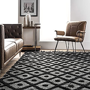 nuLOOM Jinny Moroccan Wool Tasseled Area Rug, 4x6, Dark Grey