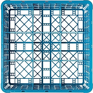 Carlisle FoodService Products RG9-214 OptiClean 9 Compartment Glass Rack with 2 Extenders, 7.12", Polypropylene, Blue