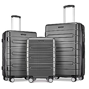 Fochier 3 Piece Expandable Luggage Set with TSA Lock, Hard Shell Rolling Suitcase Set with 4 Spinner Wheels for Women Man, 20 24 28 Inch