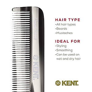 Kent Pocket Comb Set - Men's Beard Grooming Kit, Travel & Home, Mini Mustache Comb