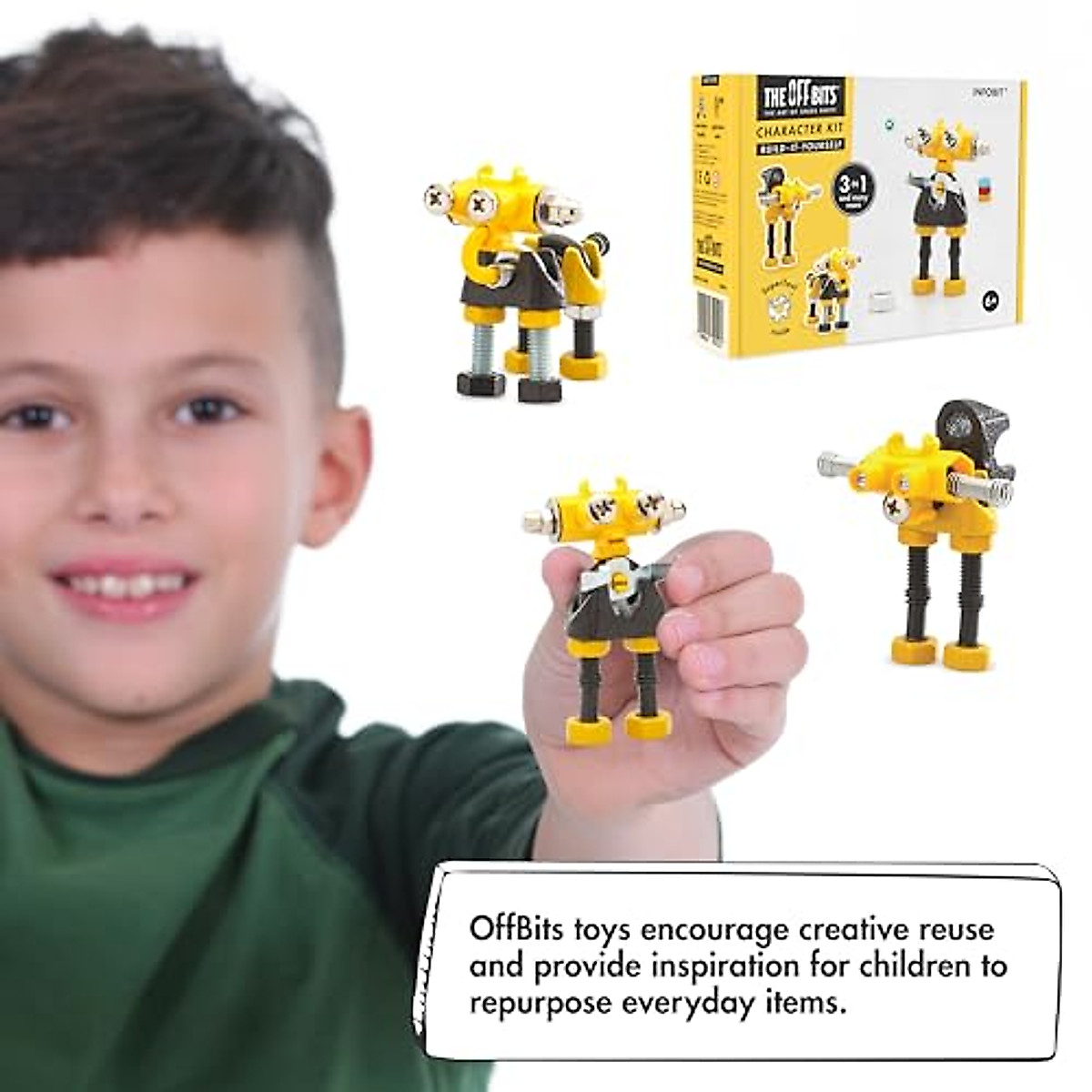 The Off Bits InfoBit Build Your Own Robot Toy Construction Set, Educational STEM Activities Learning Kit, Creative Build and Play Model Kit Steam Toys for 6 7 8 9 10+ Year Old Boys and Girls