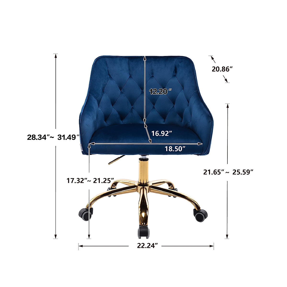 FIVESHOW Swivel Shell Chair for Living Room/Bed Room, Modern Leisure Office Chair,Height Adjustable (Navy)