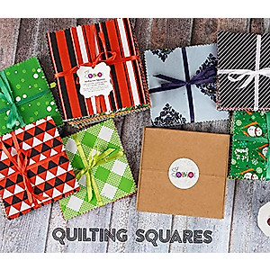 Soimoi Geometric Patterns Print Precut 5-inch Cotton Fabric Quilting Squares Charm Pack DIY Patchwork Sewing Craft- Black & Yellow