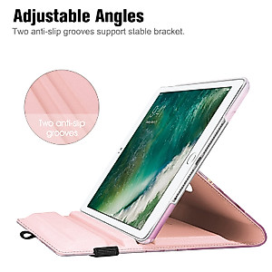 Fintie Rotating Case for iPad 6th / 5th Generation (2018 2017 Model, 9.7 inch), iPad Air 2 (9.7 Inch), iPad Air 1 (9.7 Inch) - 360 Degree Rotating Protective Stand Cover Auto Sleep, Glittering Marble