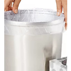 4 Gallon Trash Bags - 100 Small Mini Garbage Bags | 17" x 18" Clear Waste Basket Trash Bags | Bulk Plastic Bathroom Trash Can Liners