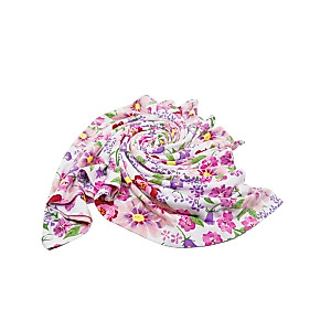 Baby Car Seat Canopy Extra Soft and Stretchy Purple and Pink Floral Nursing Cover