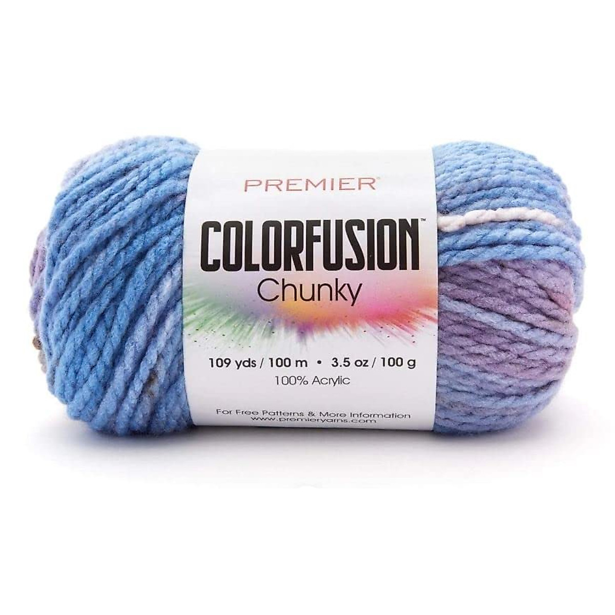 Premier Yarns Colorfusion Chunky Yarn - 3.5 Oz - #5 Bulky Weight - 3-Pack Bundle with Bella's Crafts Stitch Markers (Cotton Candy)