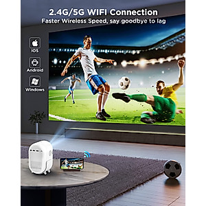 Mini Projector with 5G WiFi and Bluetooth, GUSOYO DX8 15000L Native 1080P Outdoor Projector 4K Supported, Portable Movie Projector for Home Theater, Compatible with iOS/Android/PS5/HDMI/TV Stick