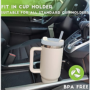 RaepperHan 40oz Car Travel Mug With Handle And Straw Lid | Stainless Steel Insulated Mug | Hot & Cold Drink Mug, Fitness & Sports Mug (Rose red)