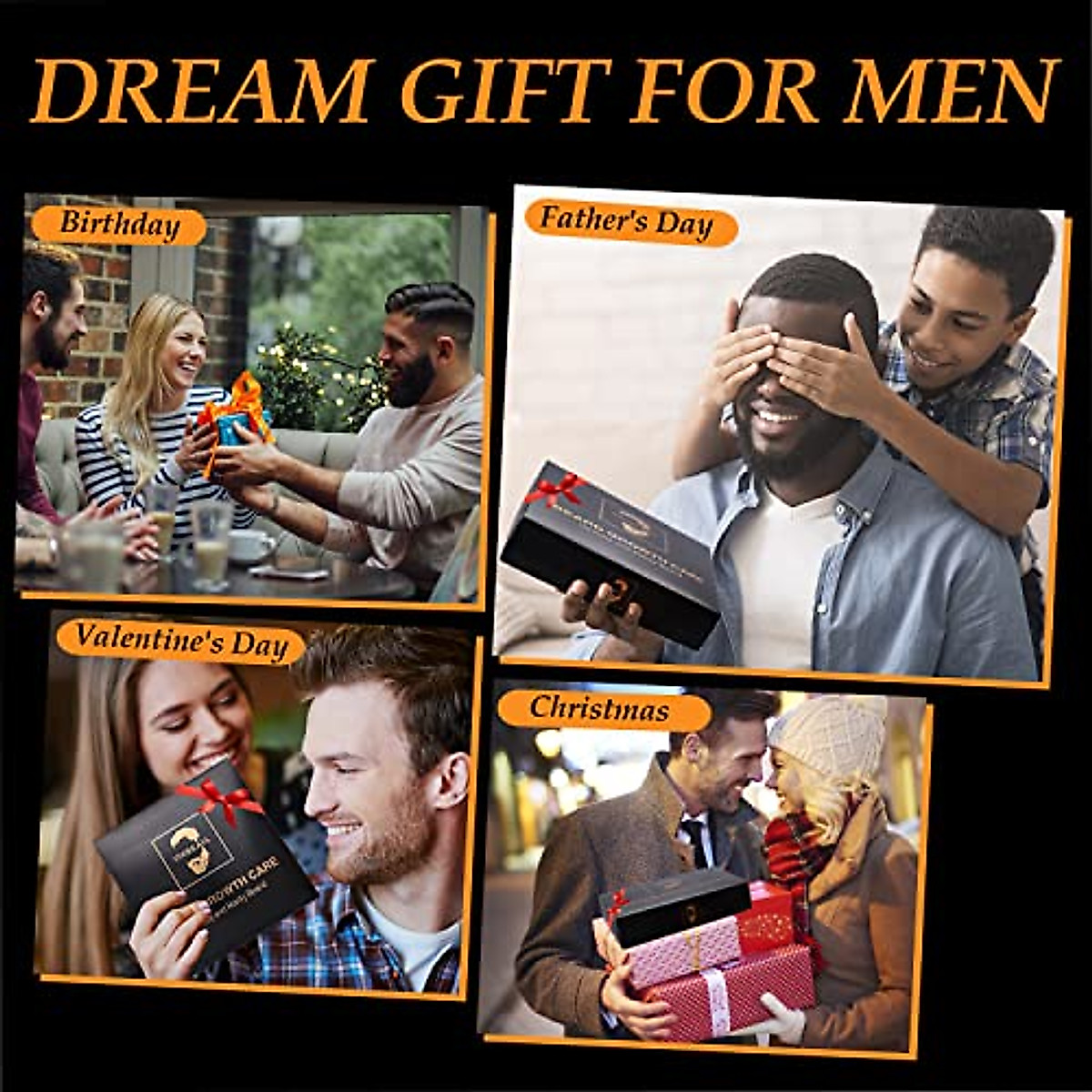 YOOBEAUL Beard Growth Kit, Derma Roller for Beard Growth, Biotin Beard Growth Oil for Patchy Beard, Beard Wash, Wooden Beard Comb, Beard Kit, Stocking Stuffers Birthday Gifts for Fathers Dad Men Him