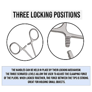 SURGICAL ONLINE 2 Piece Curved & Straight 8" Hemostat Set, Stainless Steel Locking Tweezer Clamps - Ideal Hemostats for Nurses, Fishing Forceps, Crafts and Hobby